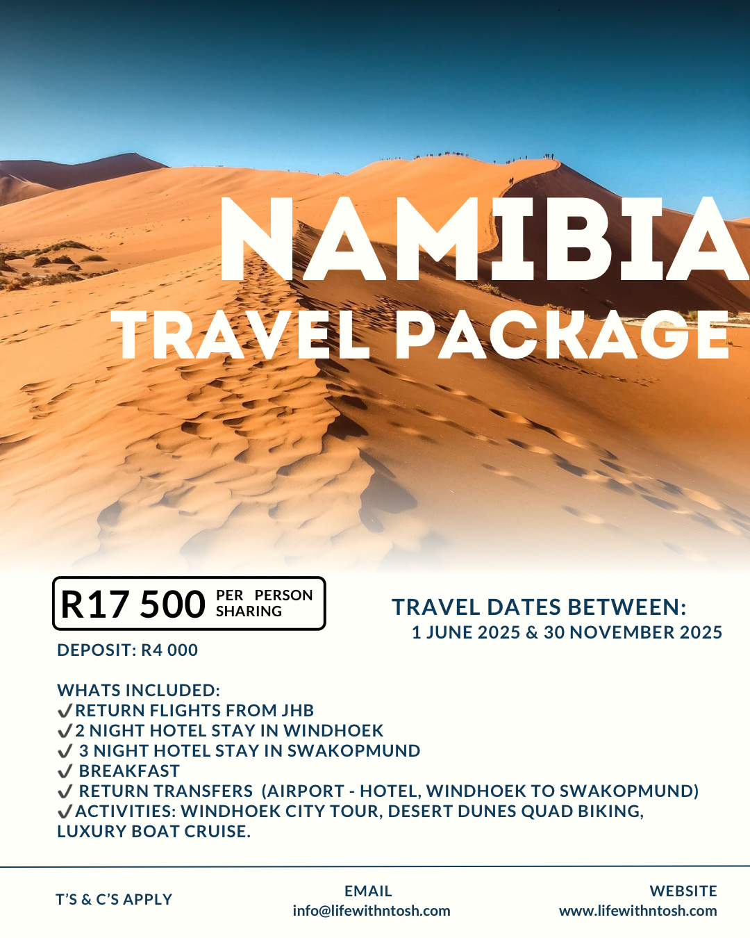 6-Day Namibia Travel Package – LifewithNtosh